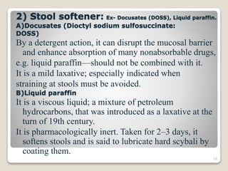 Drugs used in treatment of constipation | PPTX