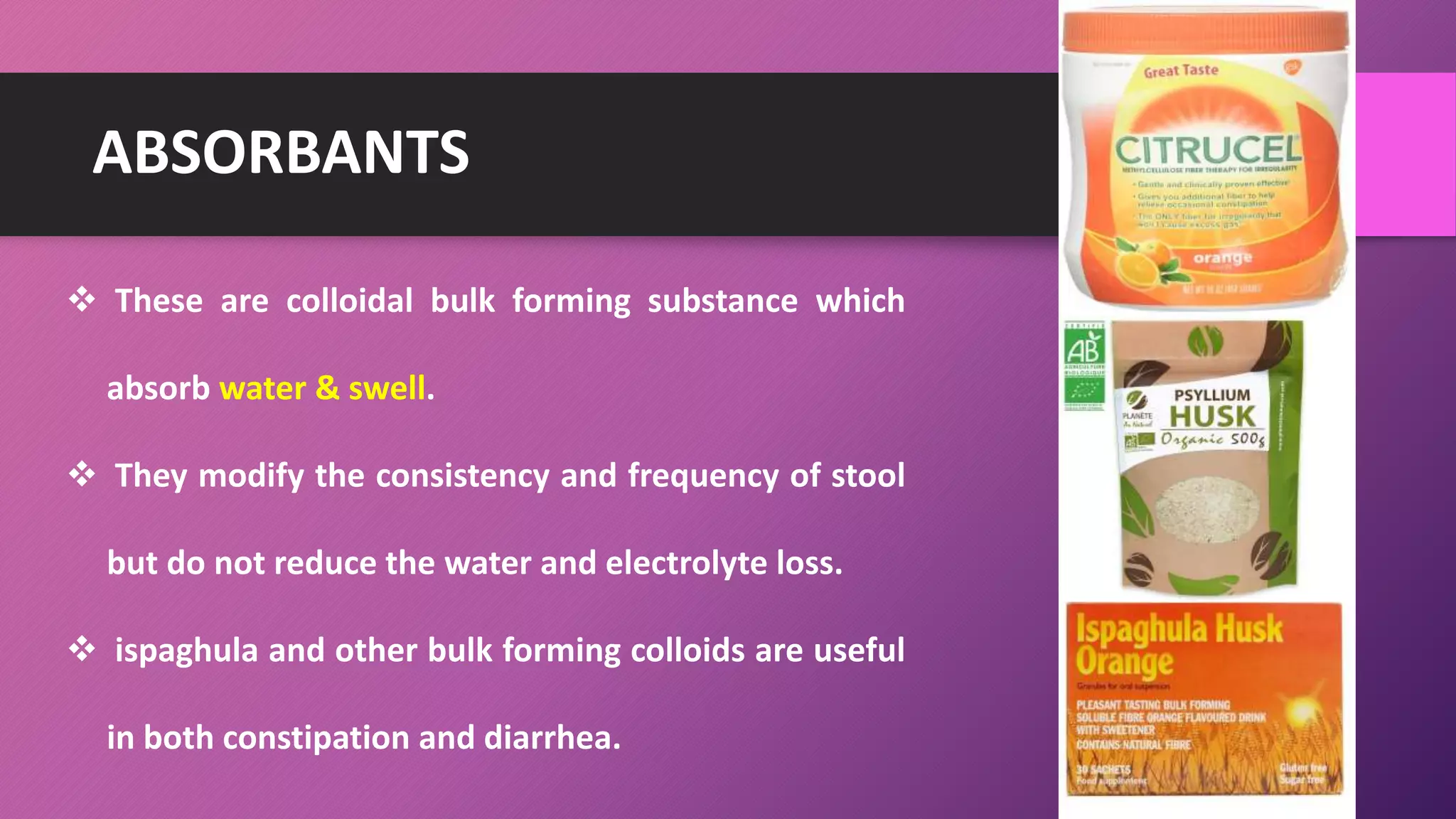 Drugs for constipation and diarrhea | PPTX