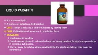 Drugs for constipation and diarrhea | PPTX