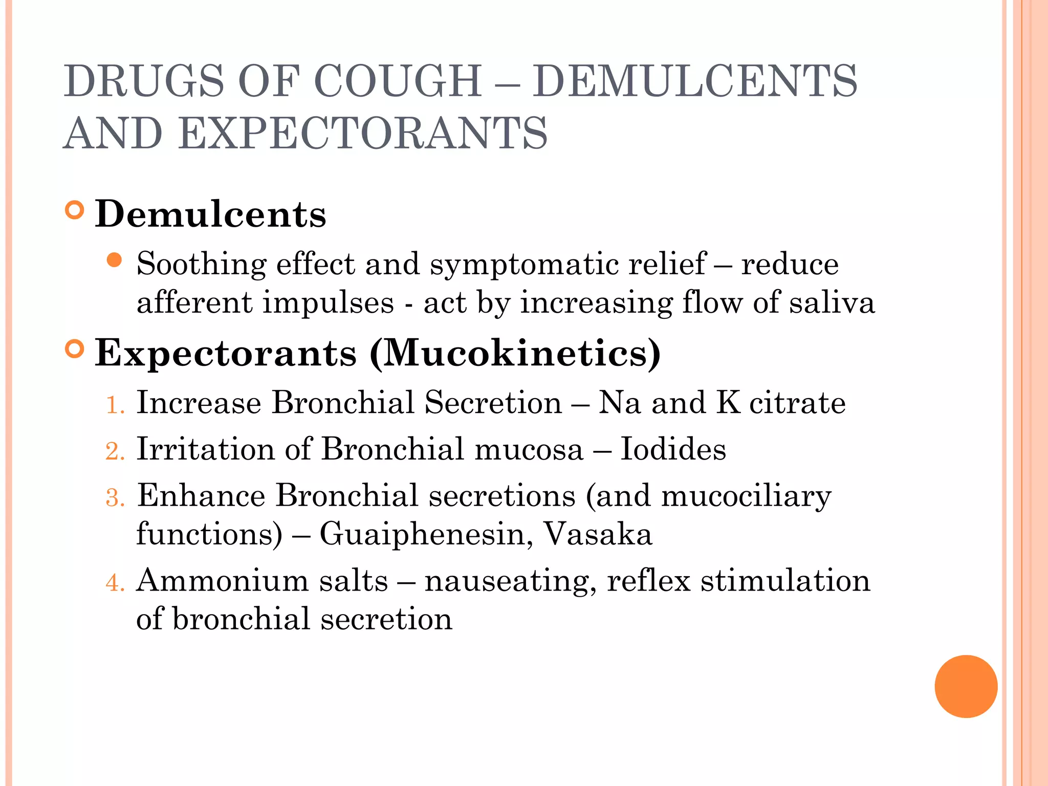 Drugs for cough | PPT