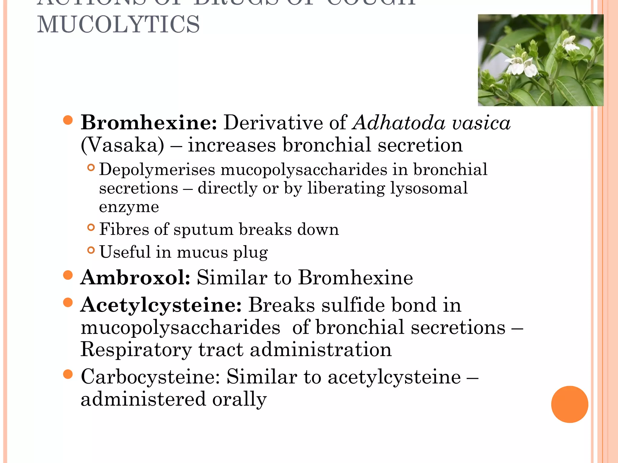 Drugs for cough | PPT