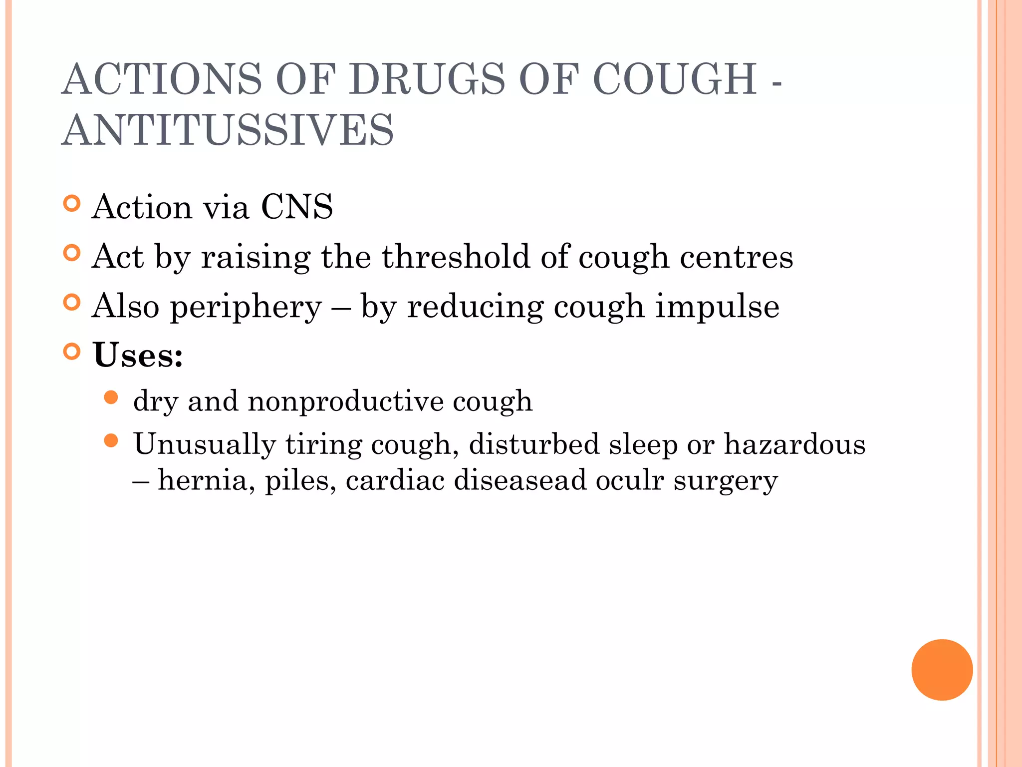 Drugs for cough | PPT
