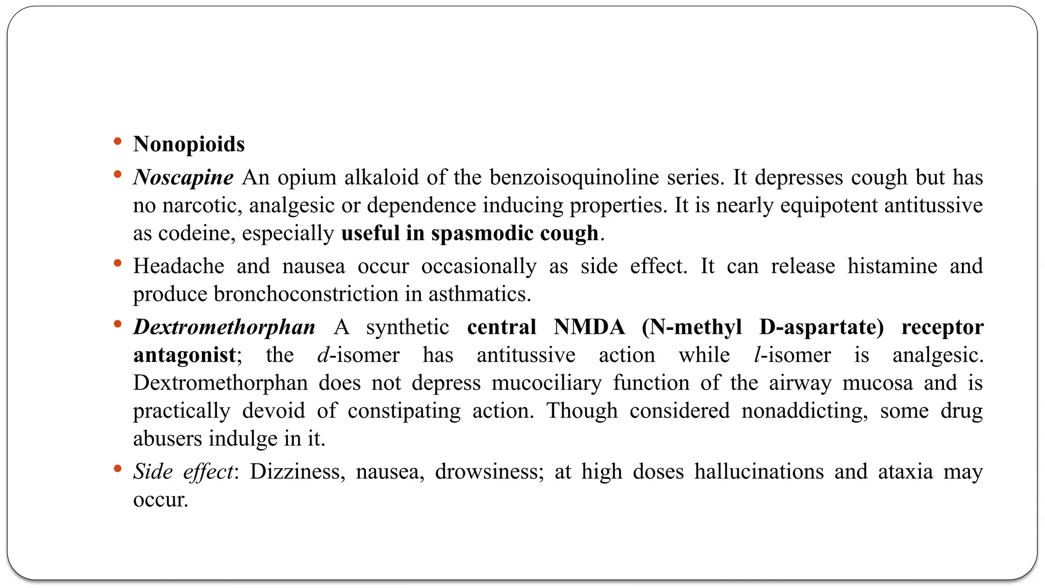 Pharmacology of Drugs Acting on Cough ppt | PPTX