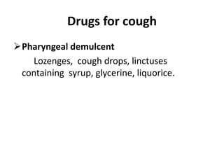 Drugs for cough by babul | PPTX
