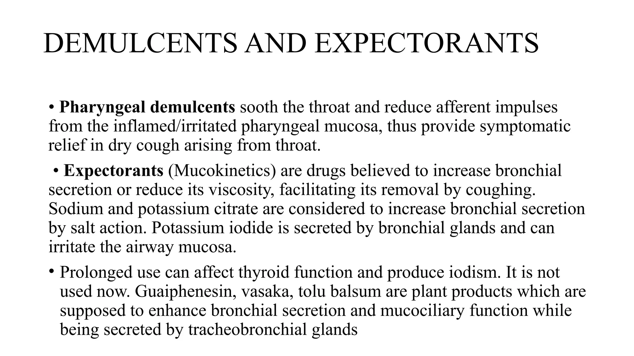 drugs used for cough Management and pathophysiology.pptx