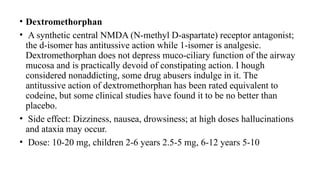 drugs used for cough Management and pathophysiology.pptx