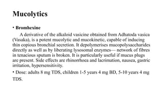 drugs used for cough Management and pathophysiology.pptx