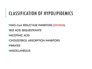 Drugs for dyslipidemia or Hypolipidemics.pptx
