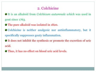 Drugs for Gout ( Acute and Chronic gout) | PPTX