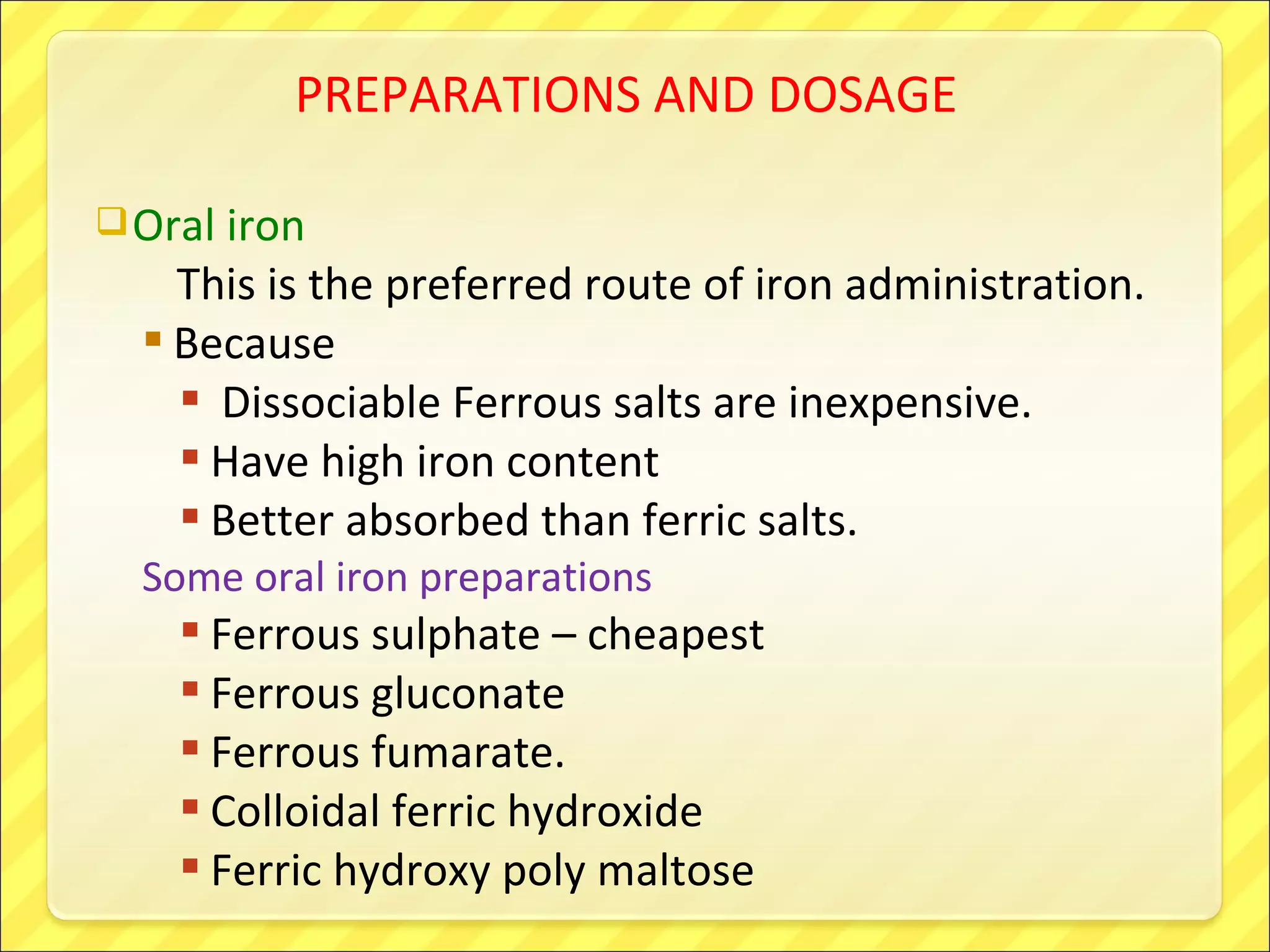 Drugs for iron def anemia | PPT