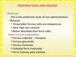 Drugs for iron def anemia | PPT