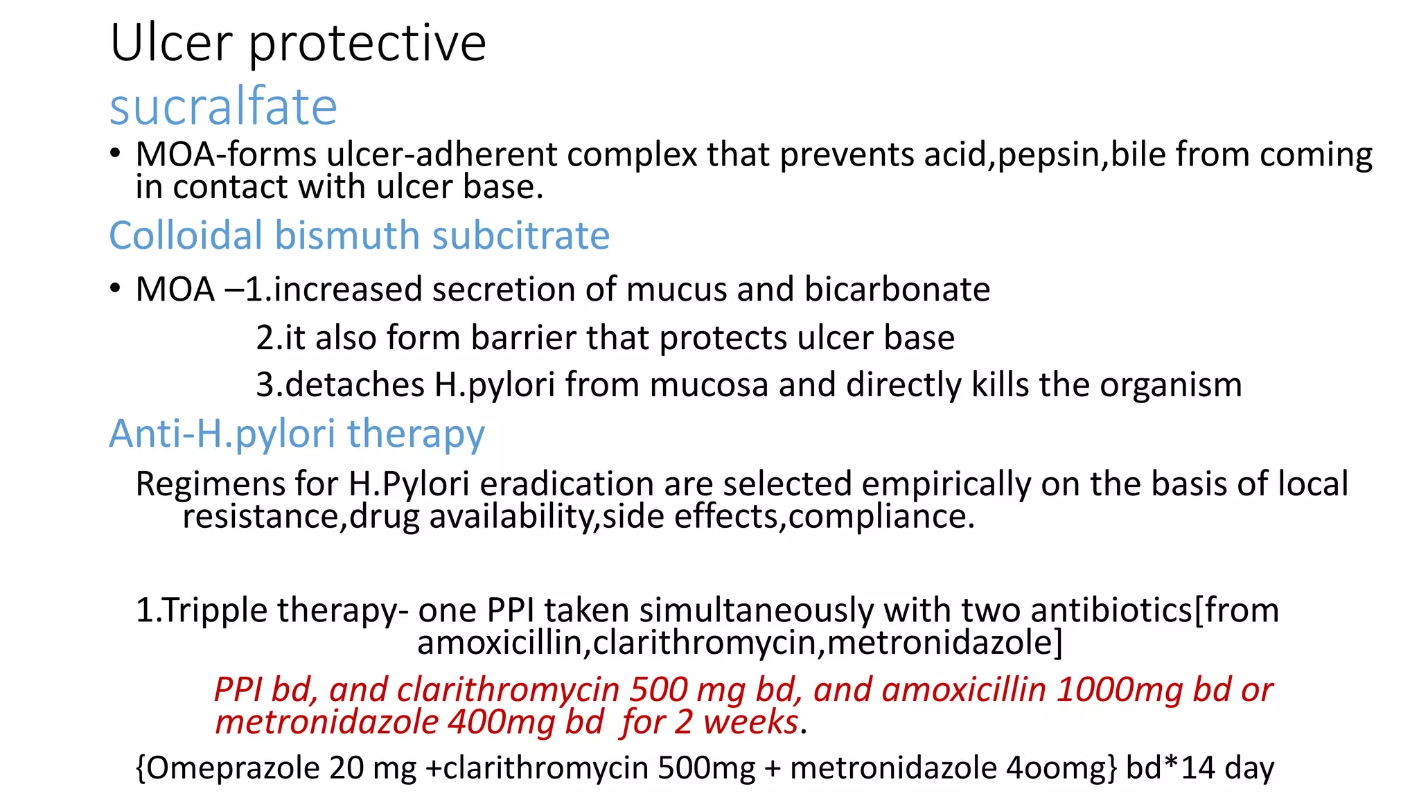 Drugs for peptic ulcer - Copy.pptx | Digestive Disorders | Diseases and ...