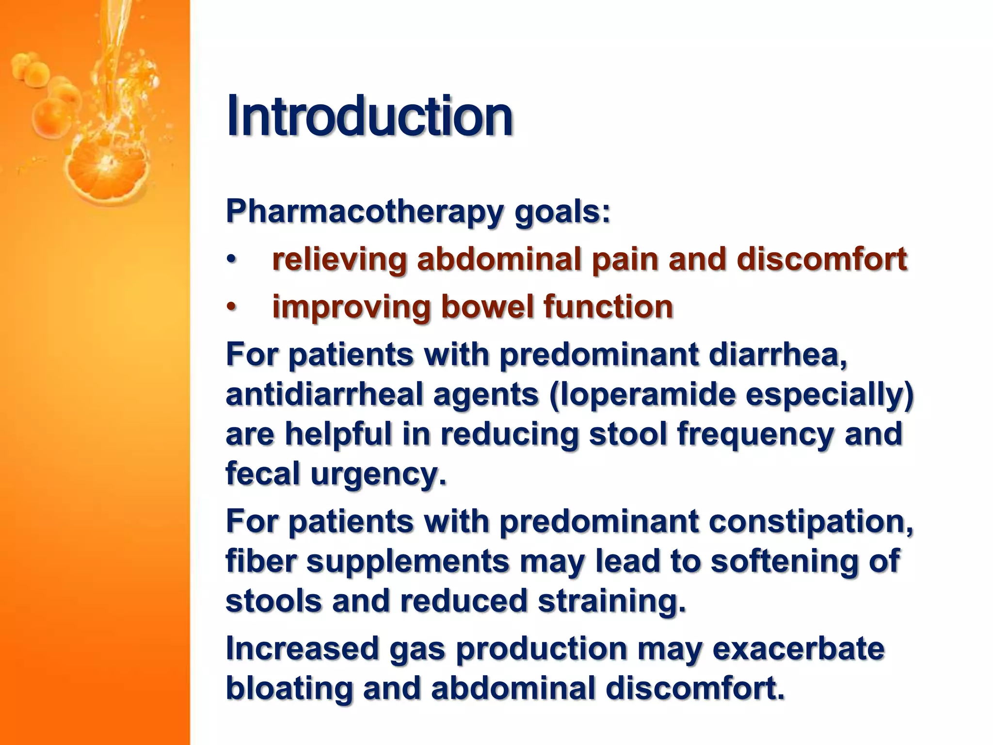 Drugs for the treatment of irritable bowel syndrome | PPSX