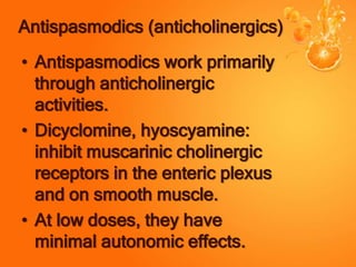 Drugs for the treatment of irritable bowel syndrome | PPSX
