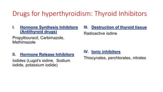 Drugs for thyroid and parathyroid disorders | PPTX