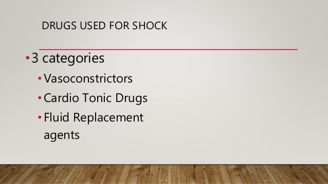 Drugs For Treating Shock