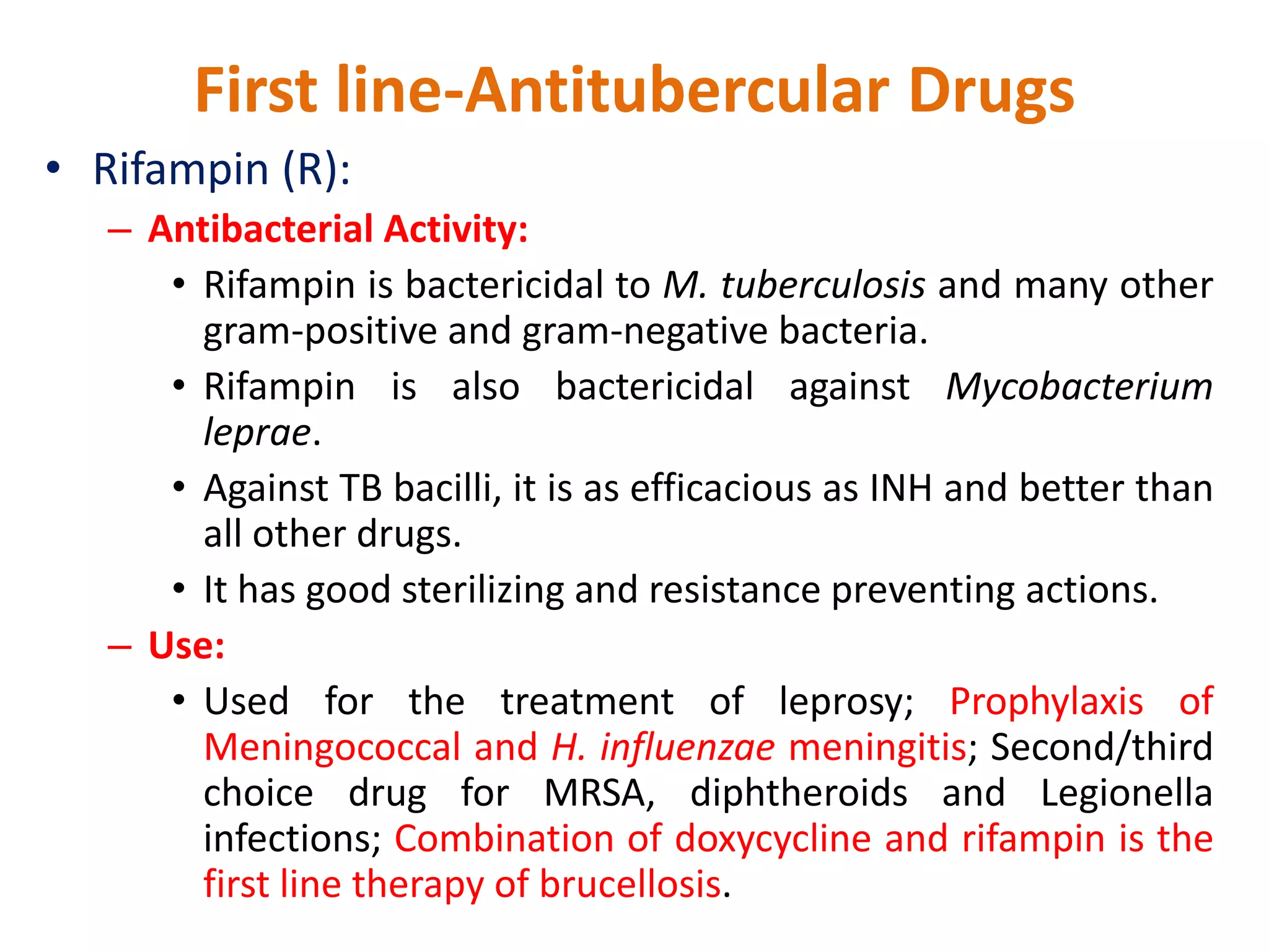 Drugs for tuberculosis | PPTX