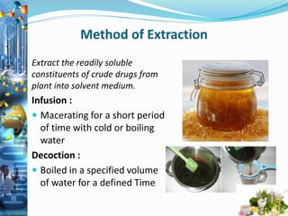 Drugs from plants extraction, purification & analysis. | PPTX