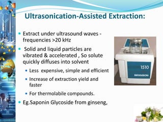Drugs from plants extraction, purification & analysis. | PPTX