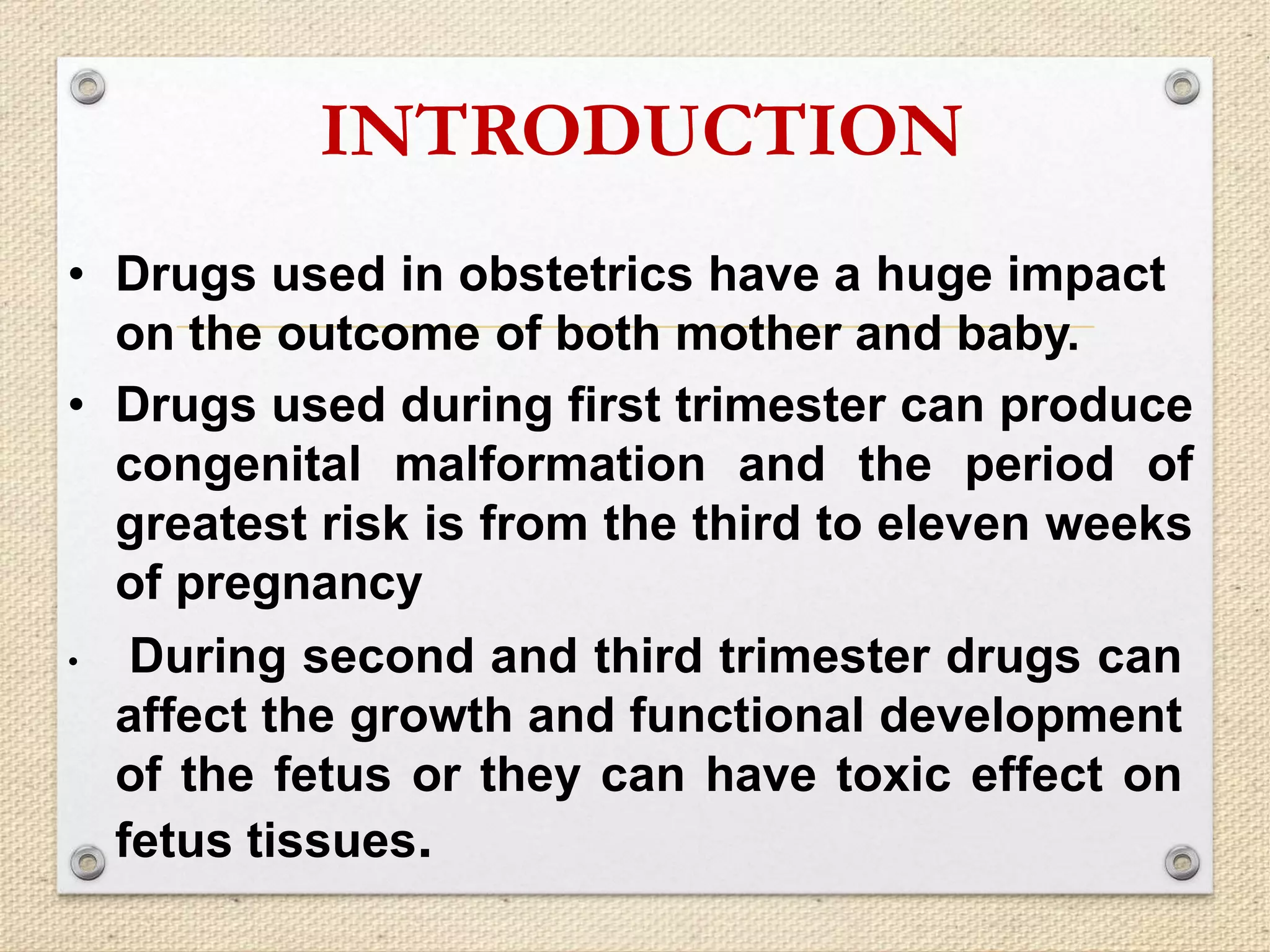 Drugs in obstetrics | PPTX | Pregnancy | Reproductive Health