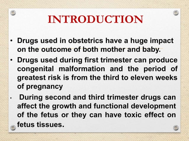 Drugs in obstetrics | PPTX | Pregnancy | Reproductive Health