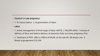important drugs in obstetrics and gynaecology | PPTX