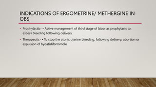 important drugs in obstetrics and gynaecology | PPTX