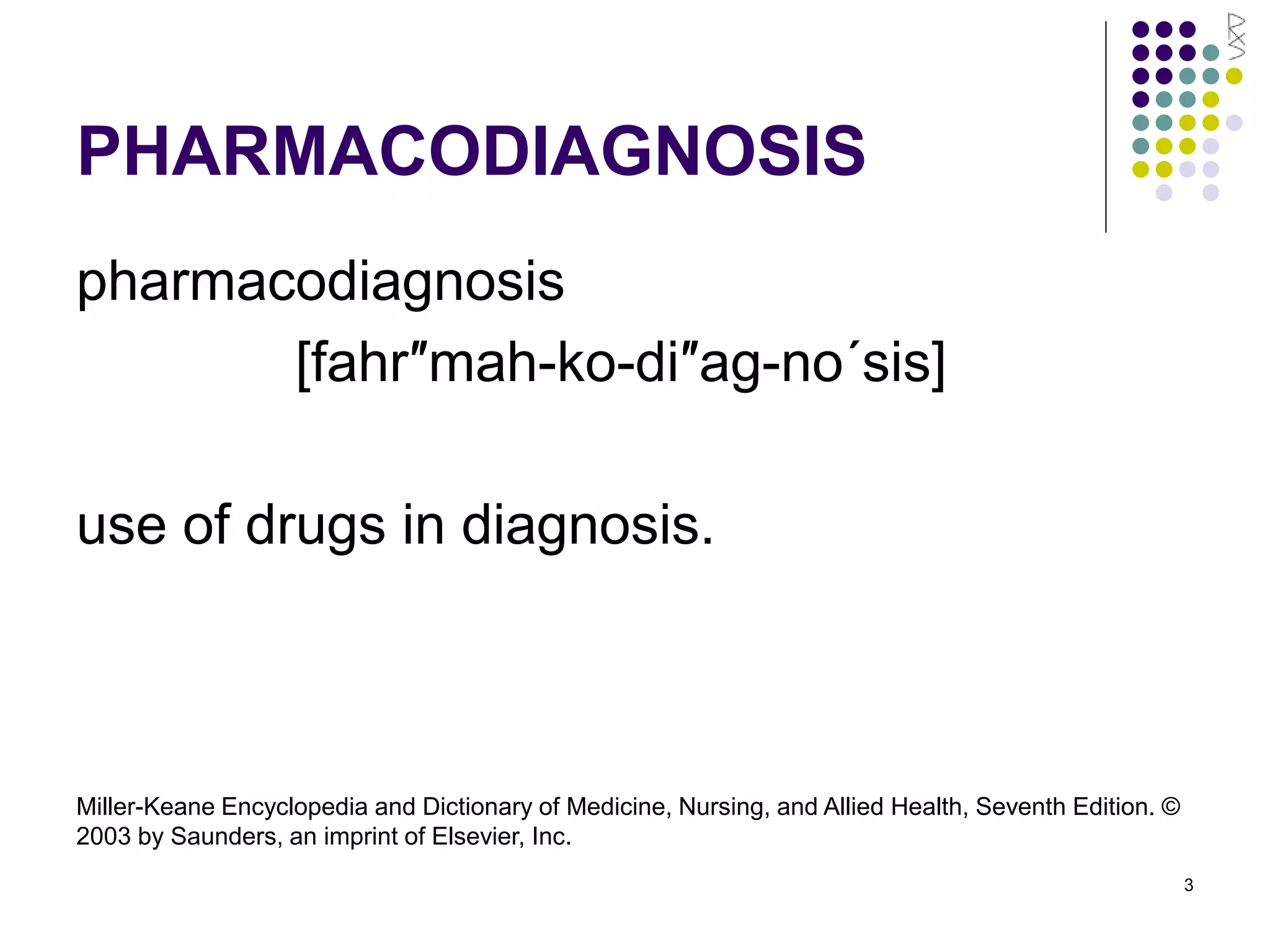 Drugs in Pharmacodiagnostics | PPTX
