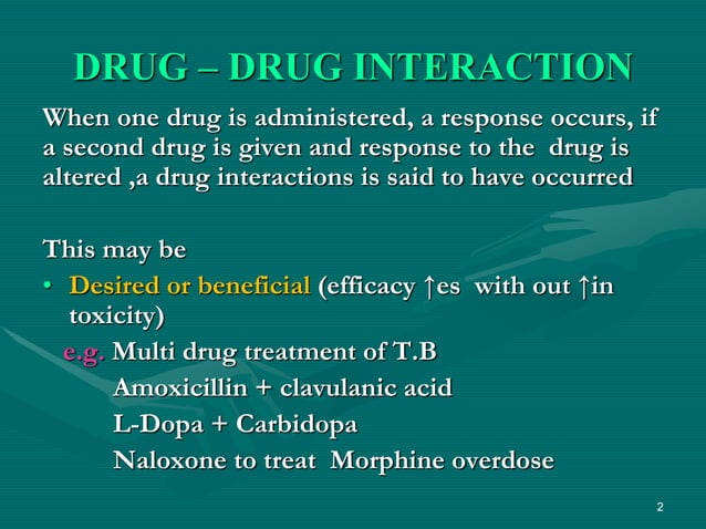 Drugs Interactions.ppt | Substance Abuse | Diseases and Conditions