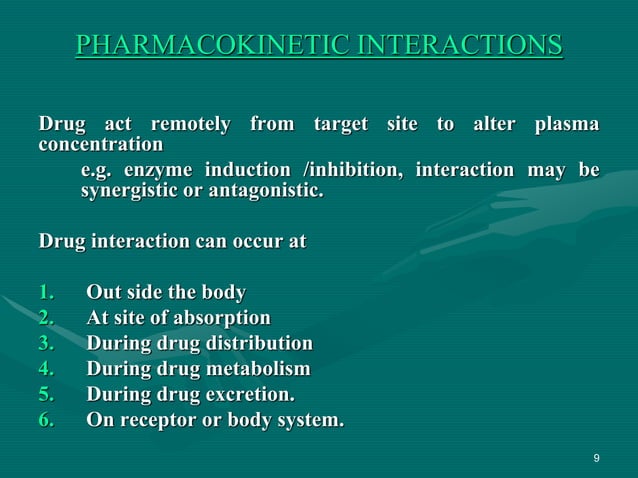 Drugs Interactions.ppt | Substance Abuse | Diseases and Conditions
