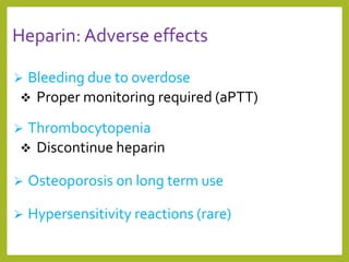 Drugs modifying blood coagulation | PPTX