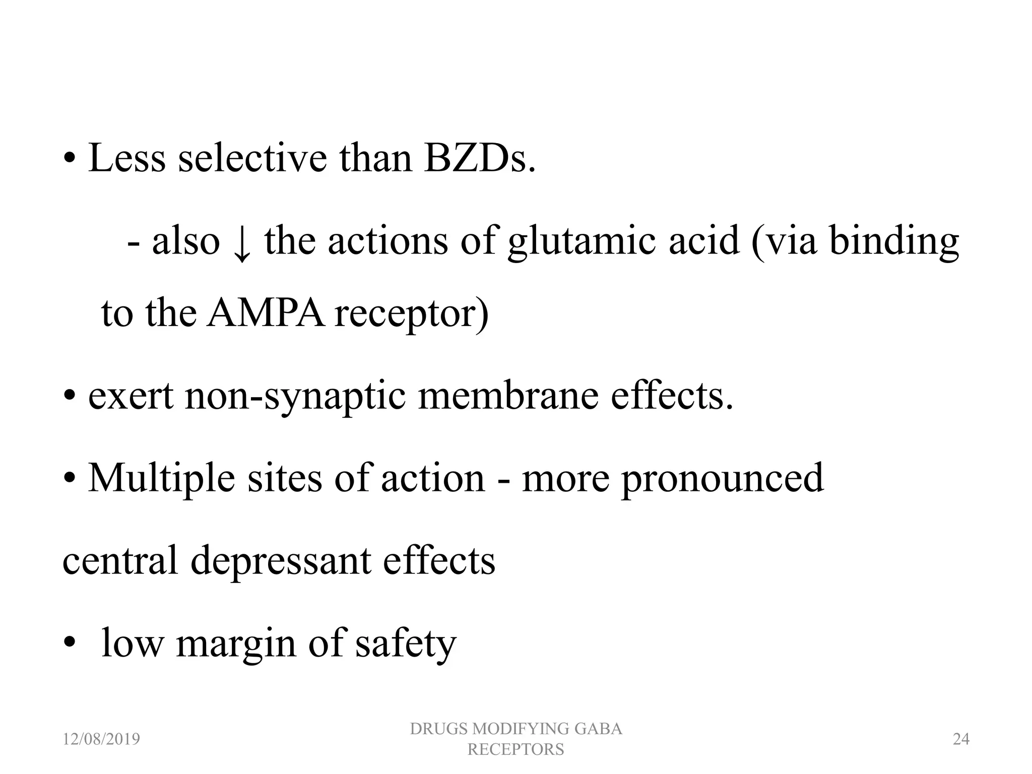 Drugs modifying GABA receptors | PPTX