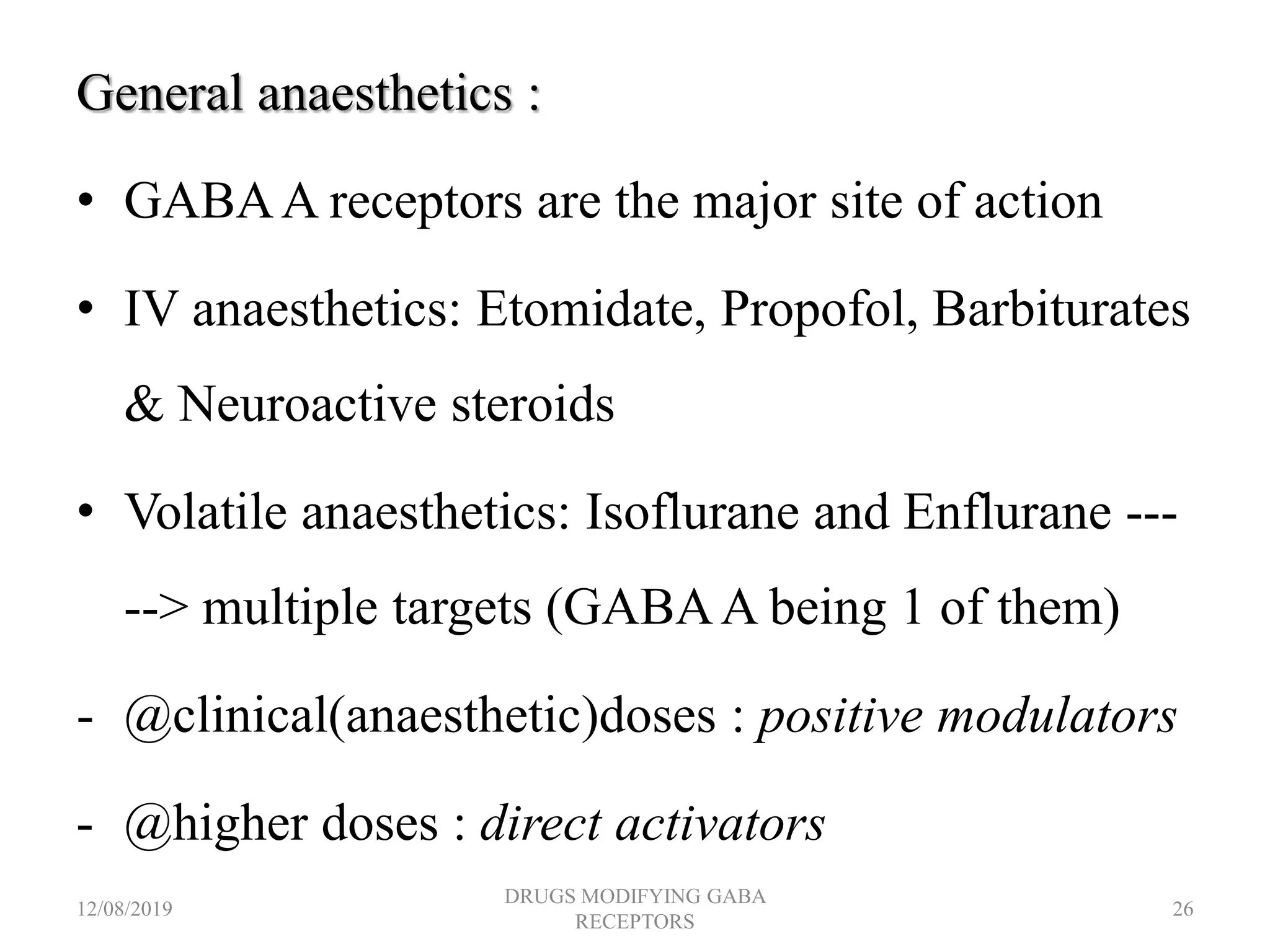 Drugs modifying GABA receptors | PPTX