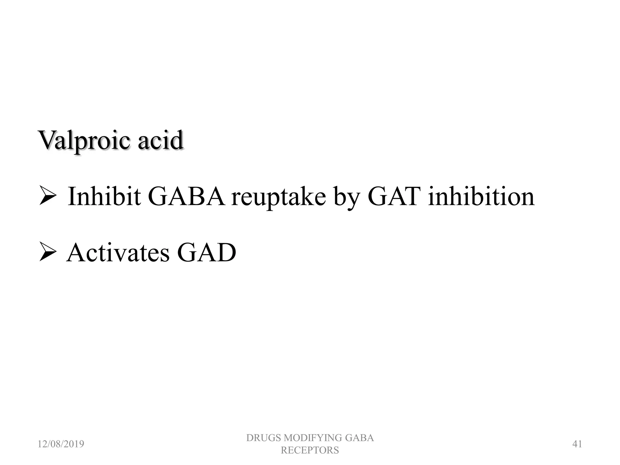 Drugs modifying GABA receptors | PPTX