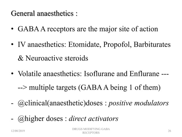 Drugs modifying GABA receptors | PPTX