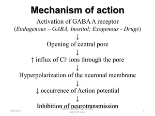 Drugs modifying GABA receptors | PPTX