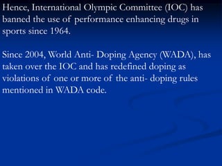 Drugs of abuse in sports | PPTX