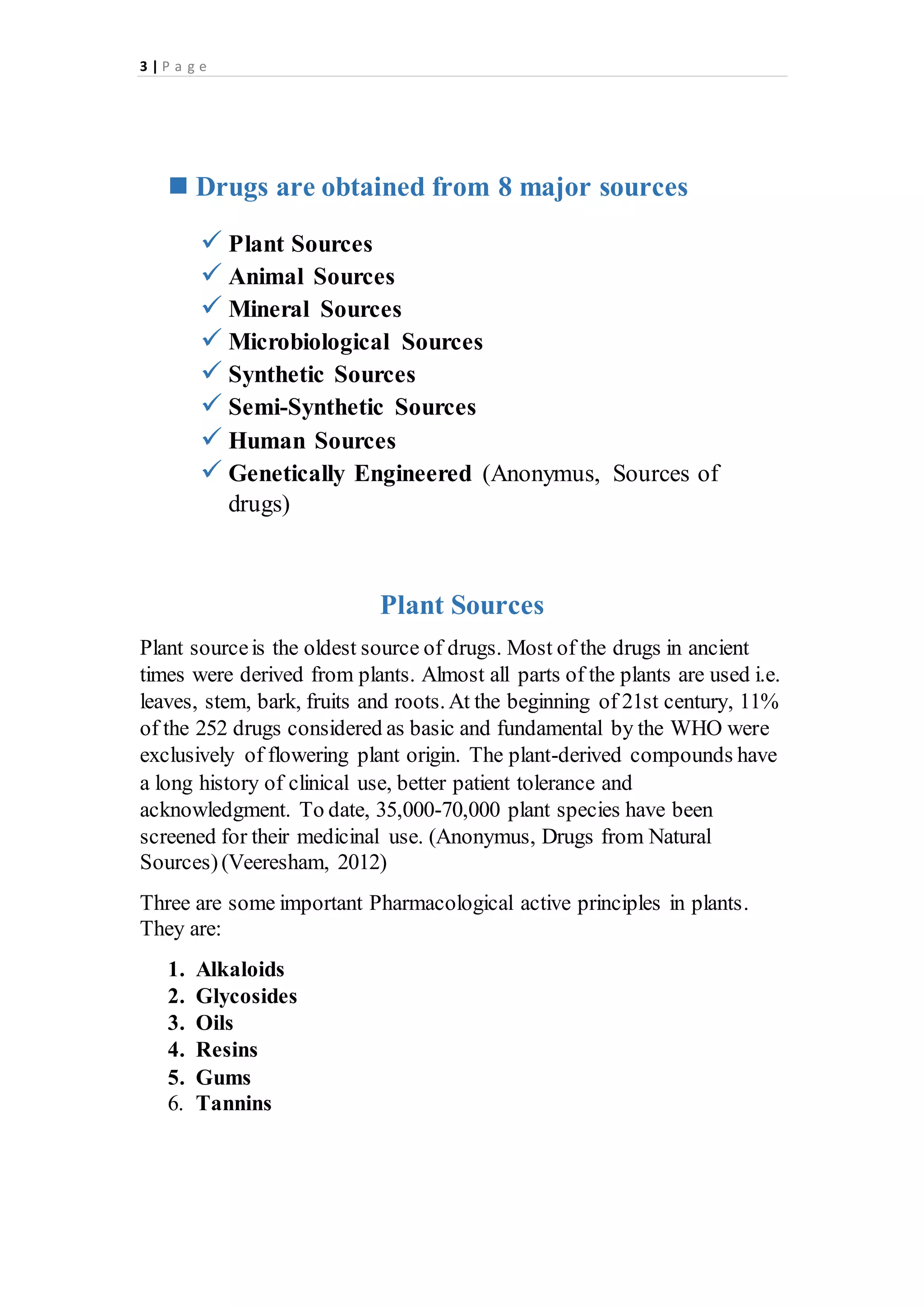 Sources of Drug | DOCX