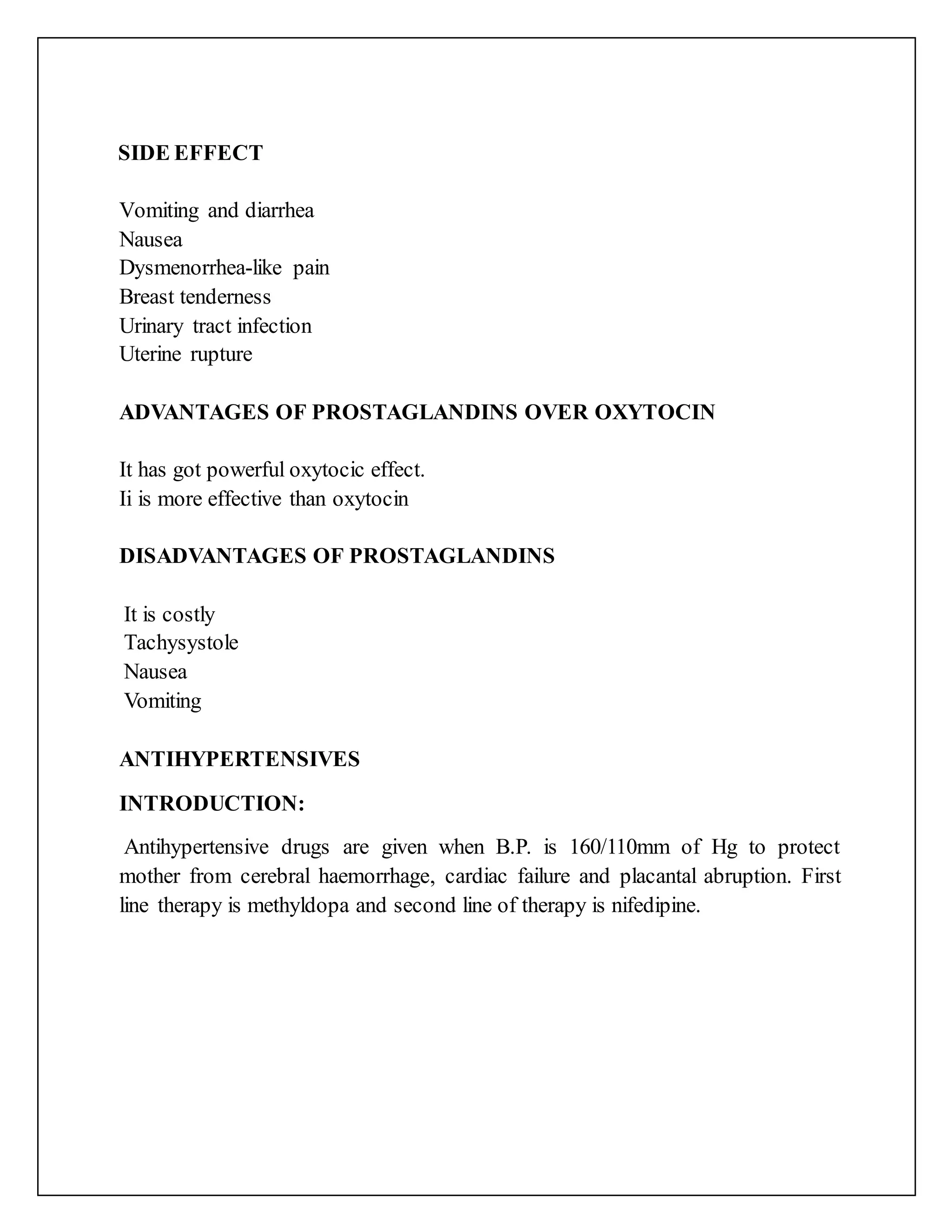 Drugs used in pregnancy, labour and puerperium | DOCX