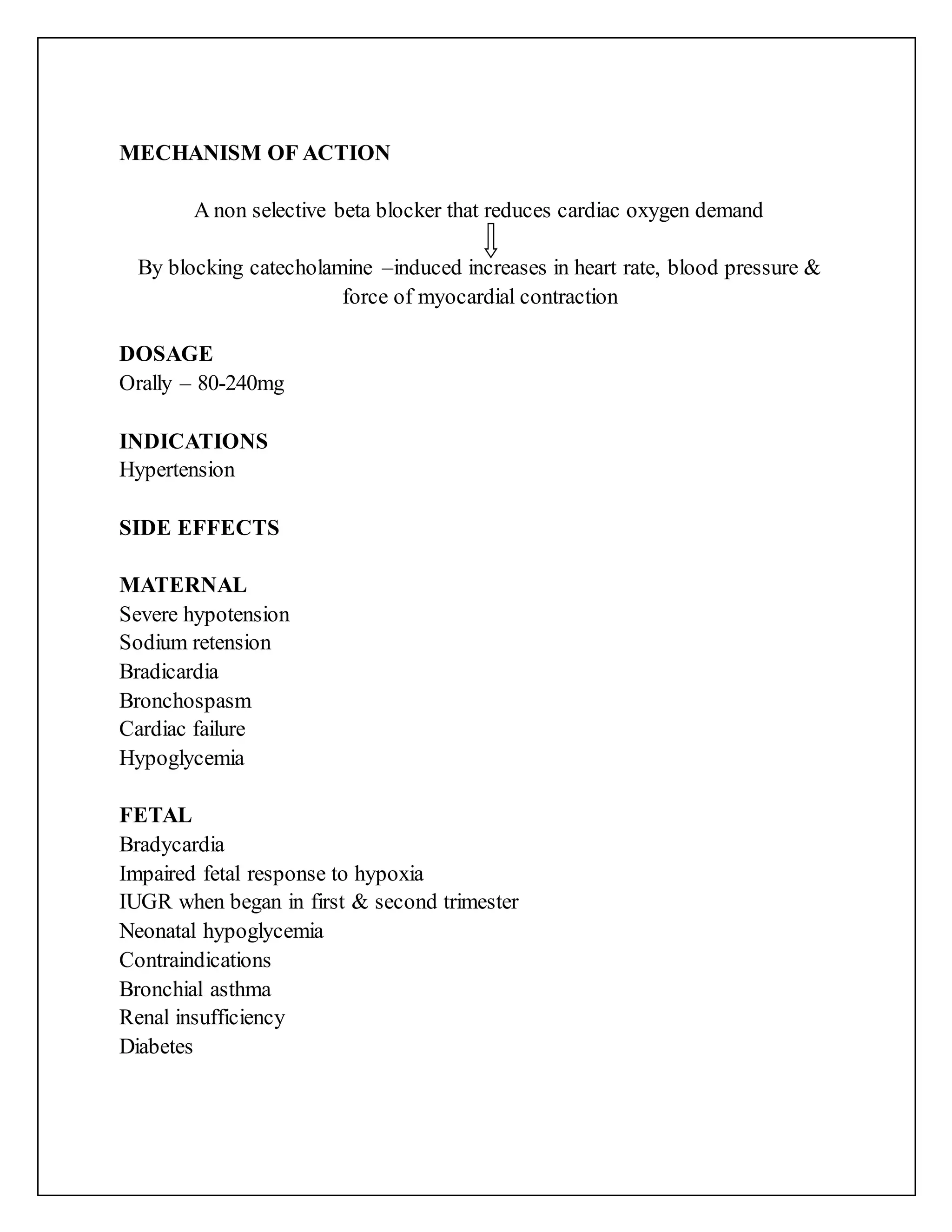 Drugs used in pregnancy, labour and puerperium | DOCX