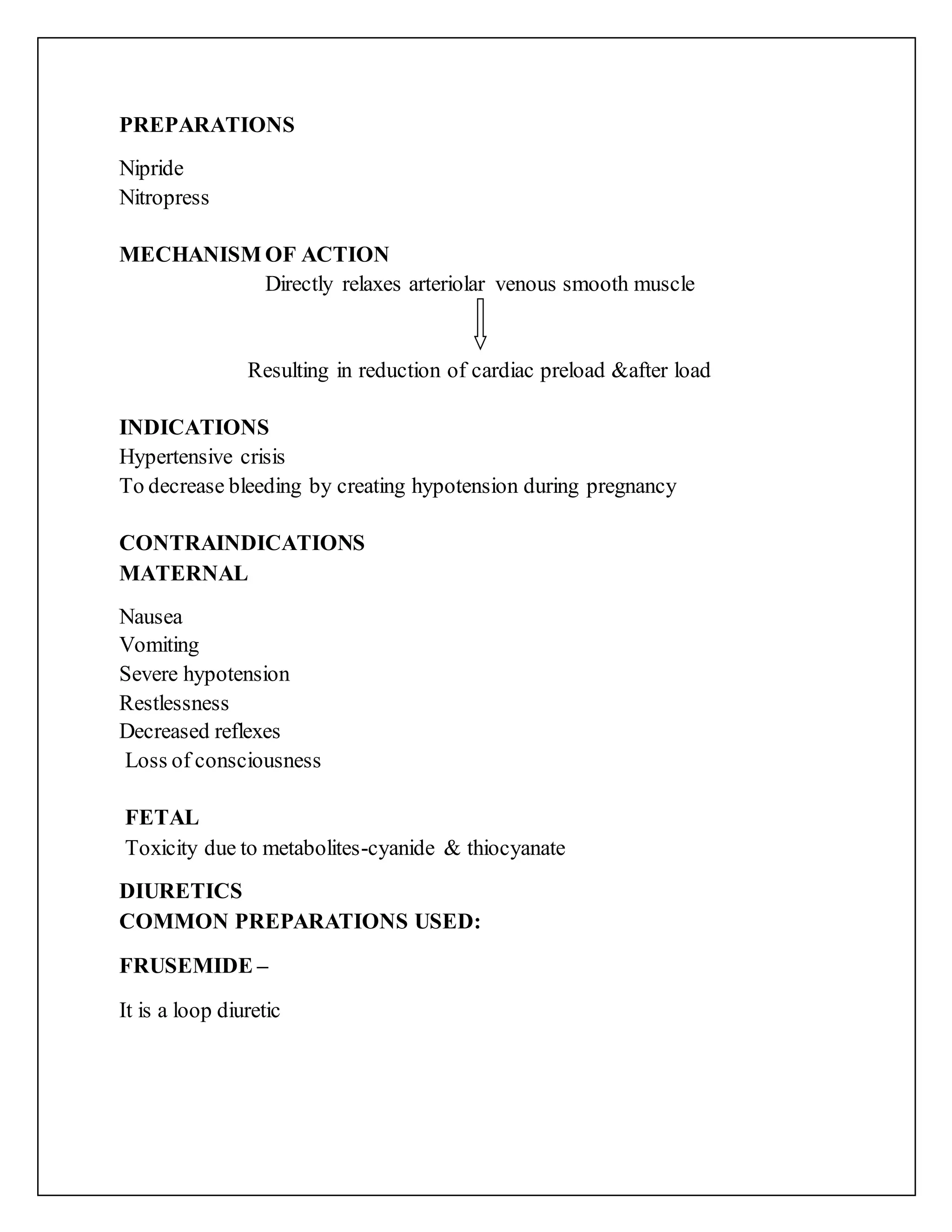 Drugs used in pregnancy, labour and puerperium | DOCX