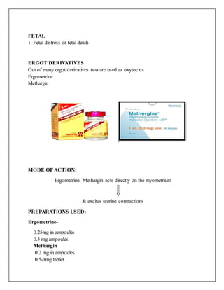 Drugs used in pregnancy, labour and puerperium | DOCX