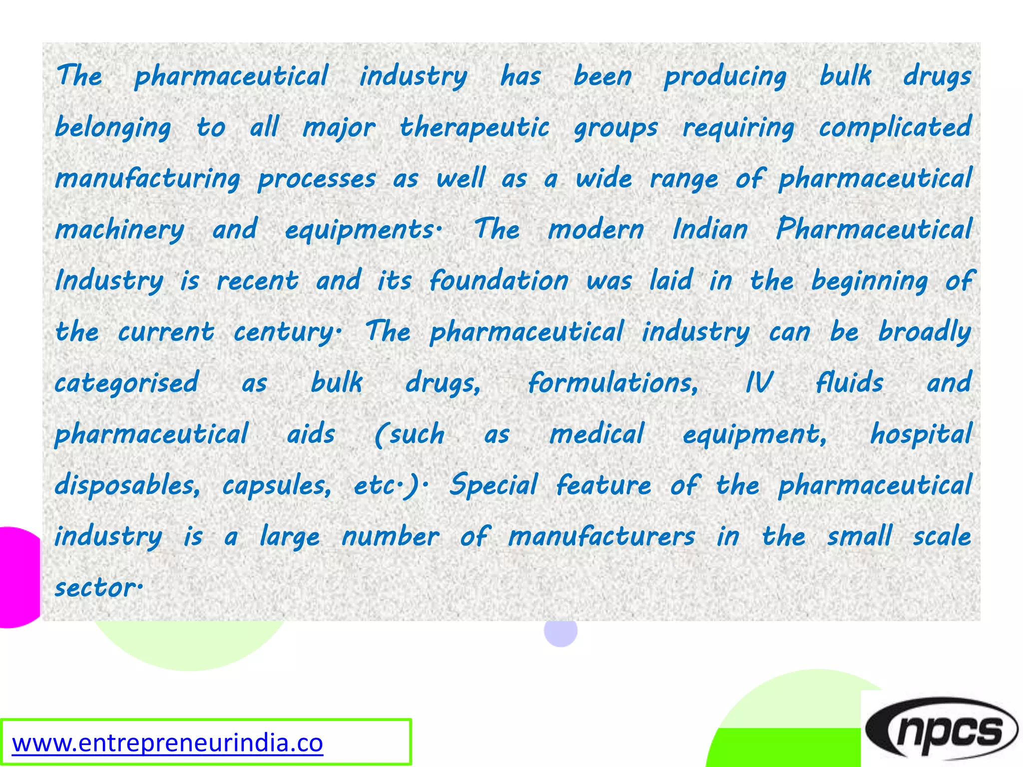 Pharmaceutical, Bulk Drugs and Medicine Manufacturing Industry ...