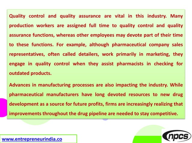 Pharmaceutical, Bulk Drugs and Medicine Manufacturing Industry ...