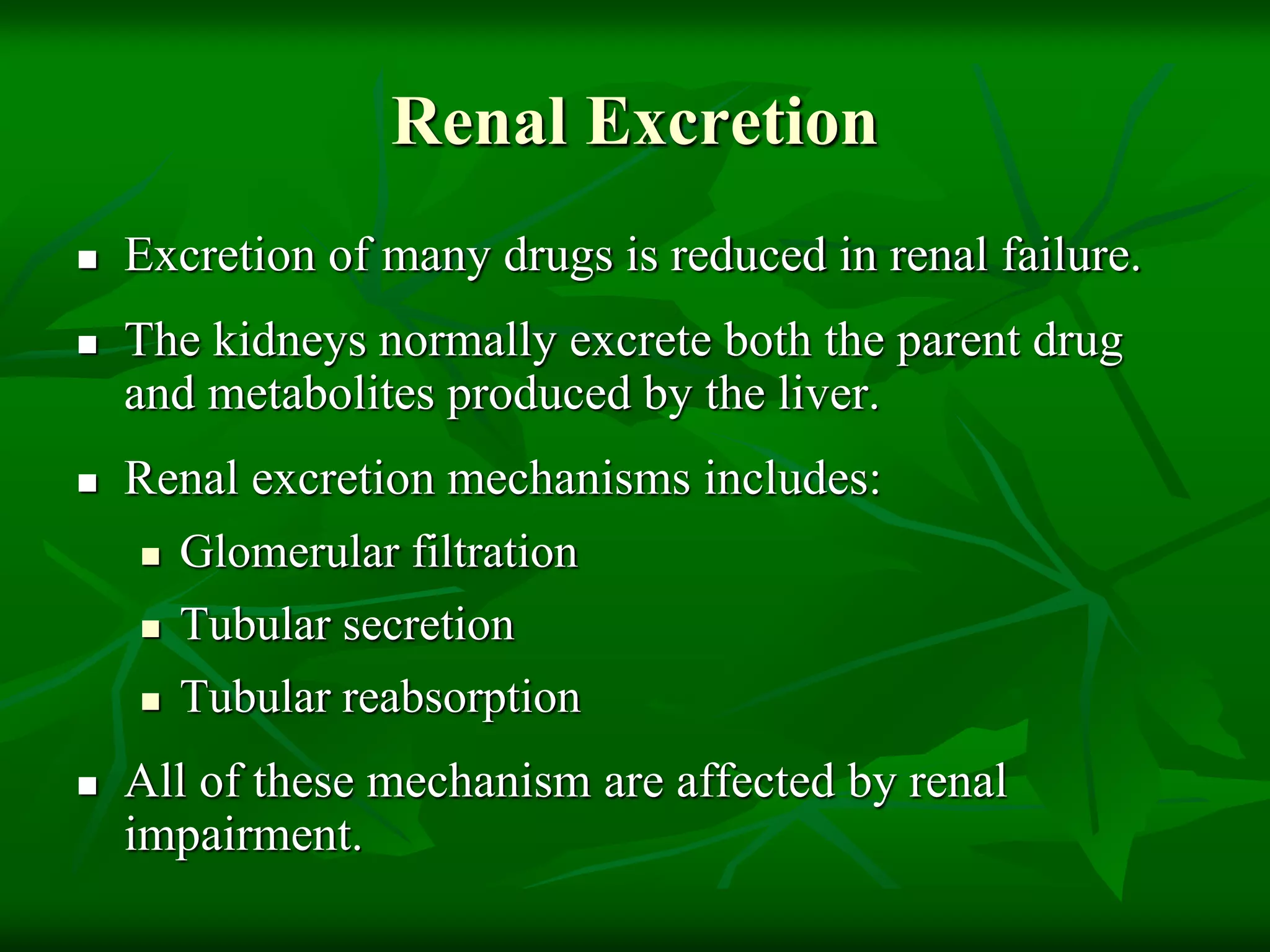 Drugs pharmacology in kidney disease | PPTX