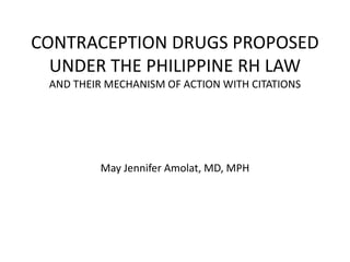 Drugs proposed under the philippine rh law | PDF