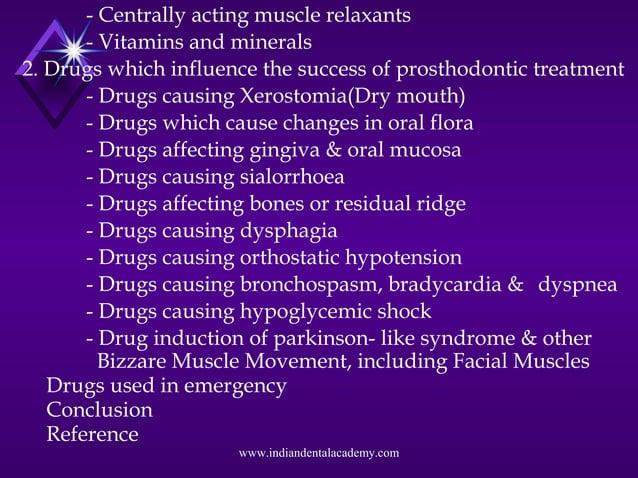 Drugs roll in prostho/endodontic courses | PPT | Dental Health ...