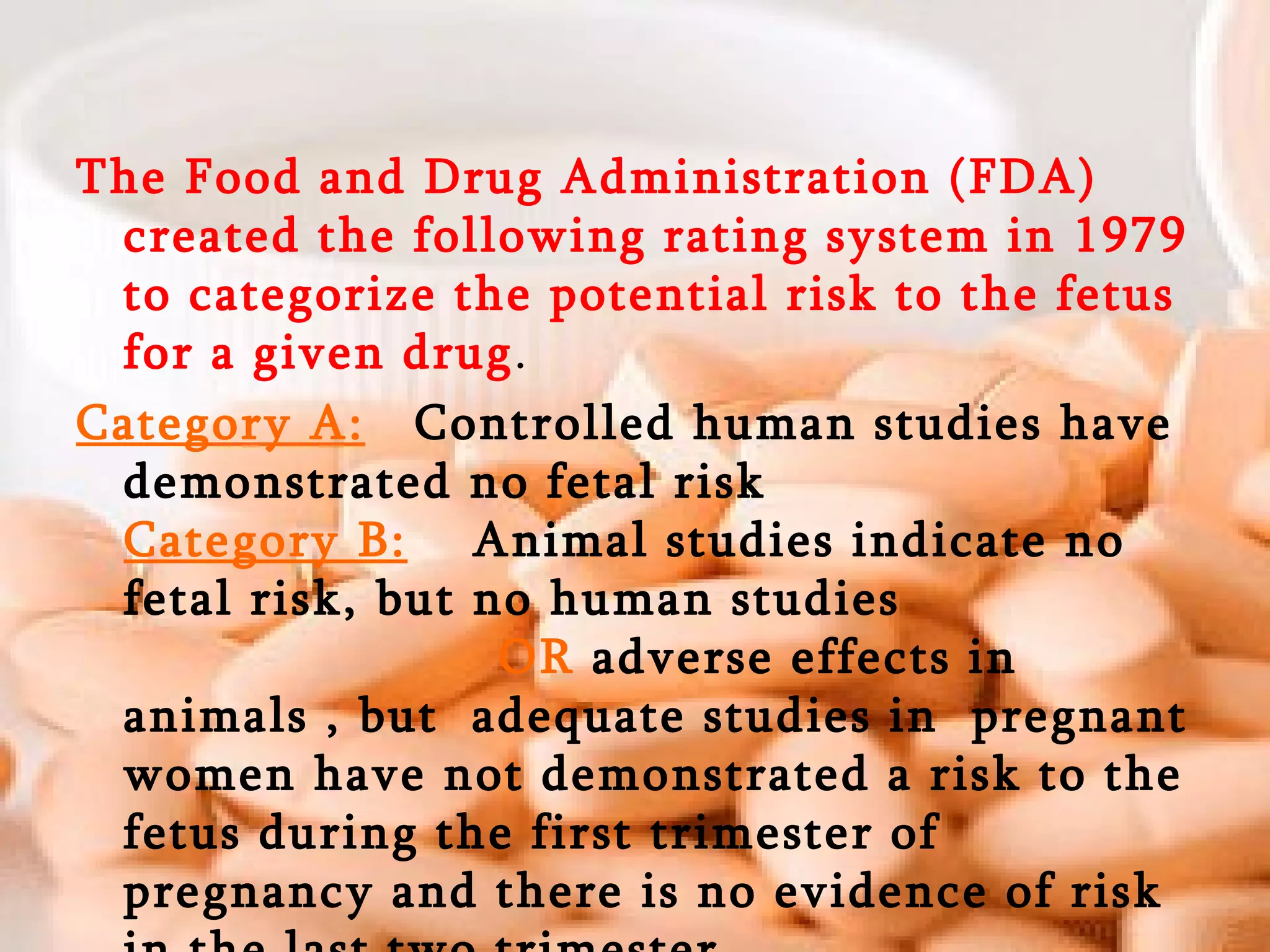 Drugs safety in pregnancy | PPT