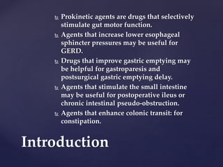 Drugs stimulating gastrointestinal motility | PPSX