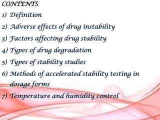 Drug stability | PPTX